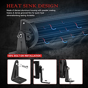 22 Inch LED Light Bar TURBO SII 5D 120W Flood Spot Combo Beam Offroad Driving Light 2Pcs 4 Inch 60W Led Pod Cube Lights w/Wiring Harness 3-Leads for Trucks Polaris RZR ATV UTV SUV Boats