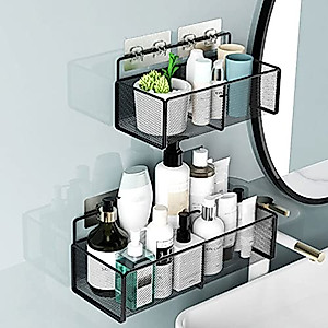 Hemoton Sink Storage Rack Shower Caddy Shelf, Shower Caddy Organizer Wall Mounted Rustproof Basket, Storage Rack for Bathroom, Shower and Kitchen (29CM) Tote Storage Rack