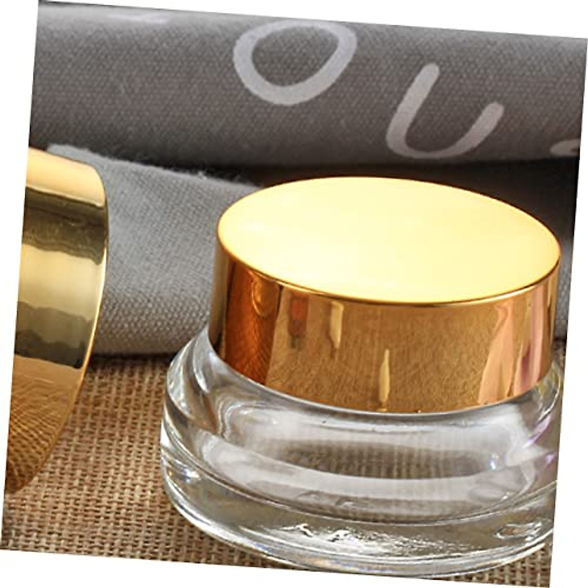 Lurrose 6pcs Container Jar Face With Bottles Facial Lip Up Lotion Glass Containers Makeup Ml Golden Small Mini Cosmetic Lids Creams Leak-proof Size for Make Shampoo Cream Samples Jars