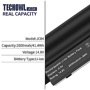 Techowl Spare 919700-850 Laptop Battery for Hp Compatible with Hp Battery JC04 JC03 919701-850 919681-241 919682-421 HSTNN-LB7W HSTNN-LB7V - High-Perform Replacement Battery for Hp