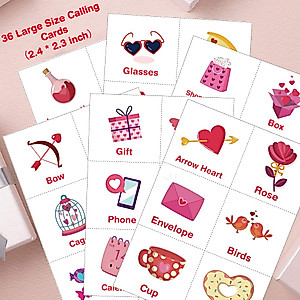 Valentines Day Bingo Game Card for Kids/Adults, 32 Players - Valentine Game for Family/School Classroom/Large Group, Valentine Party Favor for Boy/Girl