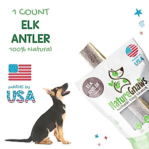 Nature Gnaws Elk Antlers for Large Dogs - Premium Natural USA Antler - Long Lasting Dog Bones for Aggressive Chewers - Mix of Split and Whole - 5-8 Inch