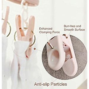 Fineget Collapsible Travel Shorts Skirt Shirt Socks Hangers with Clips Foldable Pants Clothes Plastic Suit Hangers Non Slip Closet Blue Organizer Retail Displays (Grey 2 Pcs, Pink 2 Pcs)