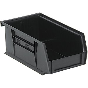 QUANTUM STORAGE SYSTEMS K-QUS220BK-20 20-Pack Stack and Hang Plastic Bin Storage Containers, 7" x 4" x 3", Black