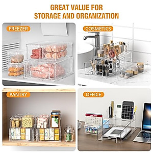 BOICHU Refrigerator Organizers and Storage - 14 Pack Clear Fridge Organizer Bins with Lids and Pull Out Drawers, 3 Size Stackable Fruit Storage Containers for Fridge, Keep Fruit and Vegetable Fresh