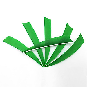 Obert Archery 60pcs Arrow Feathers 4 inch Hunting Arrows Fletching Right Wing Green Purple Shield Cut