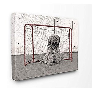 Stupell Industries Hockey Goalie Sports Dog Pet Animal Collage Design Canvas Wall Art, 16 x 20, Multi-Color