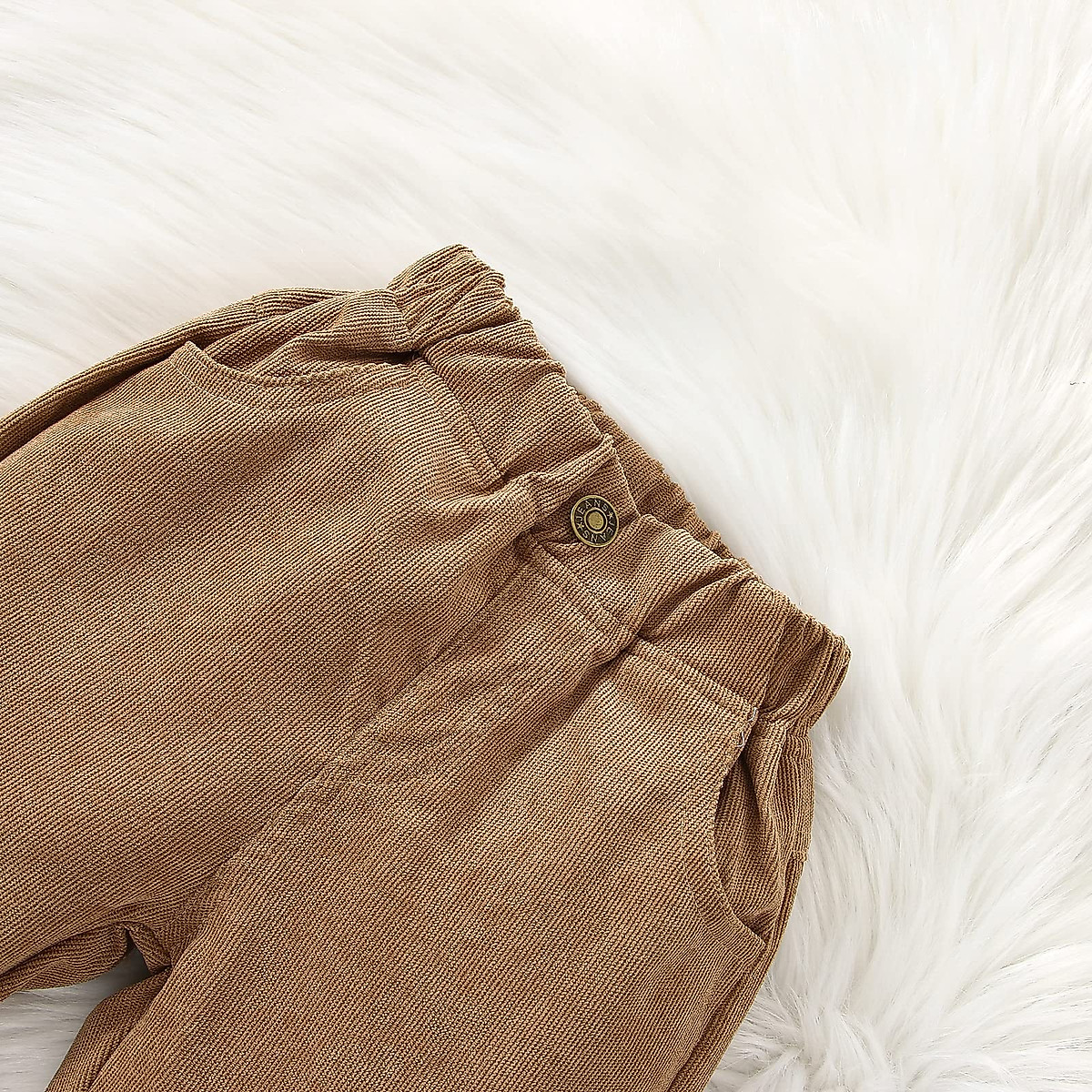 Yccutest Toddler Boys Girls Fall Winter Outfits Set 2Pcs Turtleneck Sweater + Corduroy Pants Infant Kids Gentleman Clothes (Brown,2-3 Years)