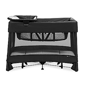 4moms Breeze Plus Portable Playard with Removable Bassinet and Baby Changing Station, Easy One-Handed Setup & Breeze Bassinet Sheets, for Baby Bassinets and Furniture, Grey Beads