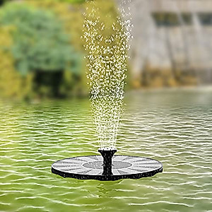 Solar Fountains,Solar Powered Bird Bath Fountain Pump with 6 Nozzles 1W Solar Water Fountain, Free Standing Floating Solar Powered Water Fountain Pump for Bird Bath, Garden, Pond, Pool