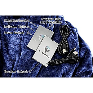 Jammies Bluetooth Robe - Ultra-Plush Unisex Bathrobe with Removable Bluetooth 5.0 Speaker Collar, 100% Polyester, Navy Blue, Medium