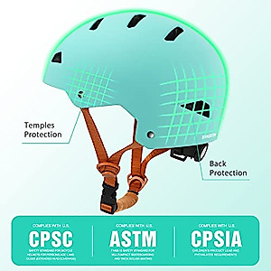 Whalezon Kids Toddler Bike Helmet Ages 3-5-8-14 Youth, Dual-Certified CPSC ASTM Skateboard Bicycle Scooter Cycling BMX Skate Helmets for Boys Girls