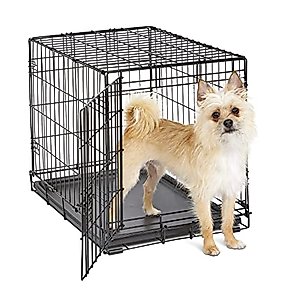 New World Pet Products Crate, Folding Metal Dog Crate, Black (B24)