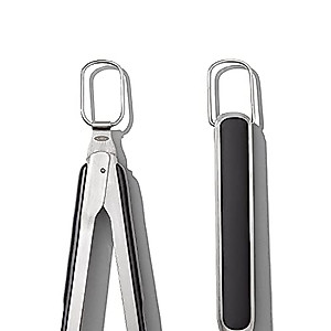 OXO Good Grips Grilling Tools, 3pc Set-Tongs, Turner Rest, Black