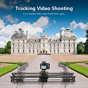 NEEWER Motorized Camera Slider, 31.5"/80cm Carbon Fiber Dolly Rail Slider with Remote Control, Support Video Mode, Time Lapse Photography, Horizontal, Tracking and 120° Panoramic Shooting (VS-80CC)