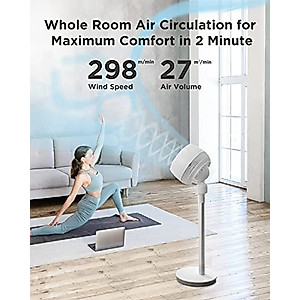 AIRMATE Air Circulator Fan with Remote,Oscillating Fans for Indoors Turbo Silence, Pedestal Fan, Cooling Fan with 4 Modes 12 Speed, Standing Fans for Home, Office, Bedroom