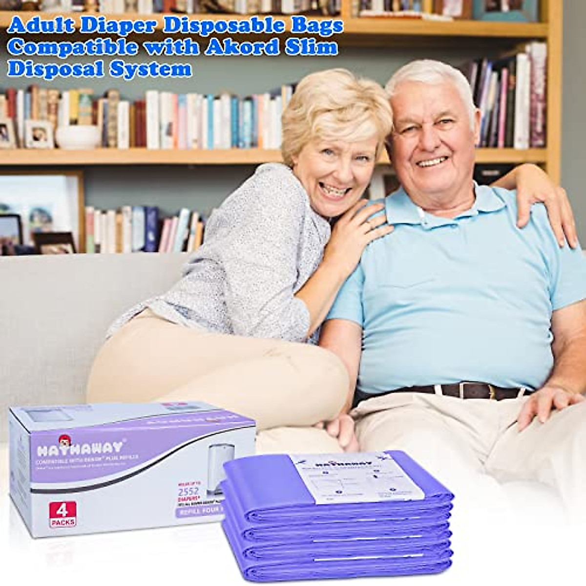 Diaper Pail Refills Increased12% length Compatible with Dekor Plus Diaper Pails Lavender Scent Holds up to 2552 Diapers (4 Pack)