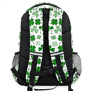 GzLeyigou Patricks Shamrock Clover School Backpacks for Boys Girls Happy St Patrick Day BookBag for Teen Girls Travel Schoolbag for Boys Girls Middle High school Bookbags