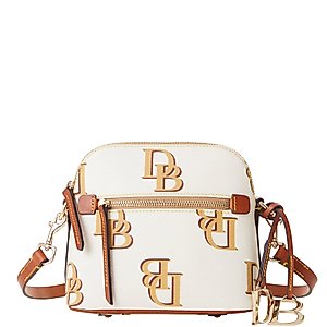 Dooney & Bourke Handbag, Monogram Domed Crossbody - Beige