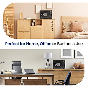 Safe and Lock Box - Safe Box, Safes And Lock Boxes, Money Box, Safety Boxes for Home, Digital Safe Box, Steel Alloy Drop Safe, Includes Keys- SereneLife SLSFE14