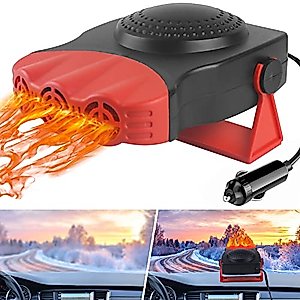 Car Heater, 12V 150W Automobile Windscreen Fan Function for Quickly Defrost Defogger Demister Vehicle Heater, with 3-Outlet Plug in Cigarette Lighter 2 in 1 Fast Heating/Cooling