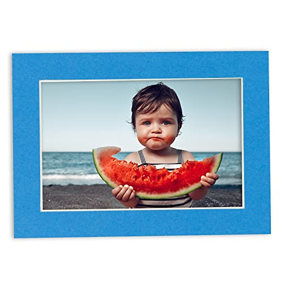 12x12 Mat for 8x8 Photo - Precut Bay Blue Picture Matboard for Frames Measuring 12 x 12 Inches - Bevel Cut to Display Art 8 x 8 Inches - Acid Free Pack of 100 MATS with Backing Boards & Clear Bags