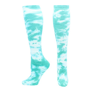 Tie Dye Multisport Tube Socks (Teal/White, Medium)