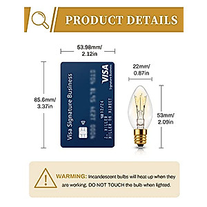 Scentsy Light Bulbs for Warmer, DORESshop Wax Warmer Bulbs, C7 Scentsy Bulb, E12 Candle Warmer Light Bulbs, Wax Warmer Light Bulb Replacement, 15 Watt Light Bulbs for Wax Warmers, 6 Pack