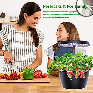 Hydroponics Growing System, 4 Pods Indoor Herb Gardening System with LED Grow Lights, Automatic Timer and Pump, Hydroponic Plant Germination Kits for Vegetable/Lettuce