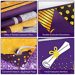 Aigybobo 2023 Graduation Party Decorations -78.7"x40" Graduation Banner, Class of 2023 Graduation Decorations Party Supplies, Gongrats Grad Photo Booth Props for Home Indoor & Outdoor (Purple)