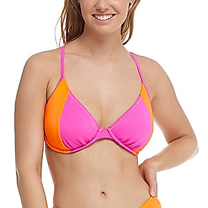 Body Glove Women's Standard Solo Underwire D, DD, E, F Cup Bikini Top Swimsuit, Flamingo Pink