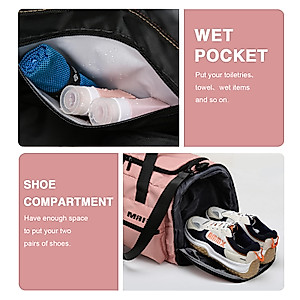 Pwem Gym Bag for Men Women, Large Sport Travel Duffle Bag with Shoe Compartment, Waterproof Carry On Travel Backpack, Weekender Overnight Bag with Toiletry Bag, Gym Duffle bag for Travel