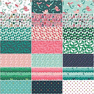 Melissa Mortenson Ahoy! Mermaids Rolie Polie 40 2.5-inch Strips Jelly Roll Riley Blake RP-10340-40