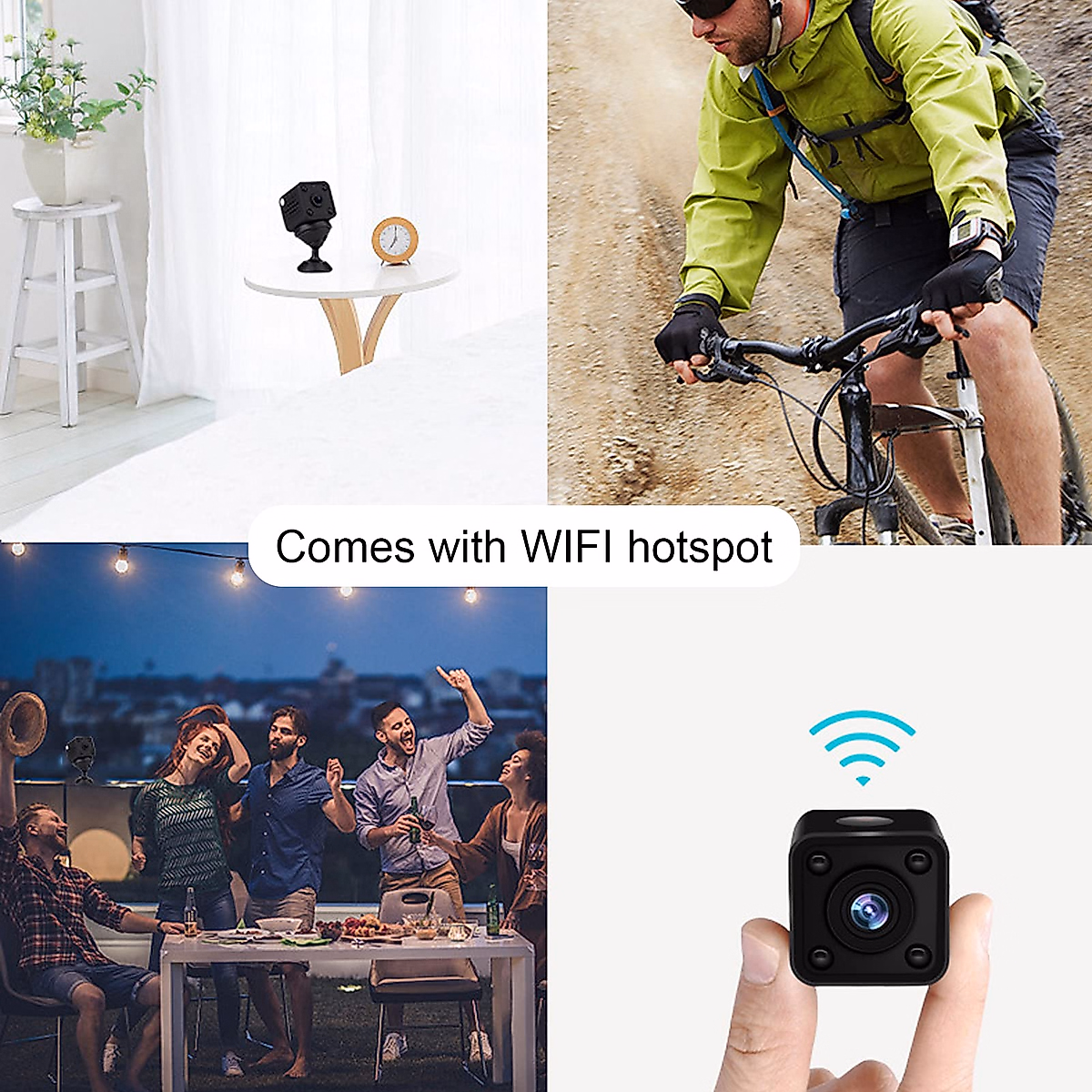 Zerodis Sports DV Surveillance Outdoor Camera, Rechargeable Battery Powered 1080P Wireless WiFi with Night Vision Spotlight AI Motion Detection USB Powered for Daily Exercise