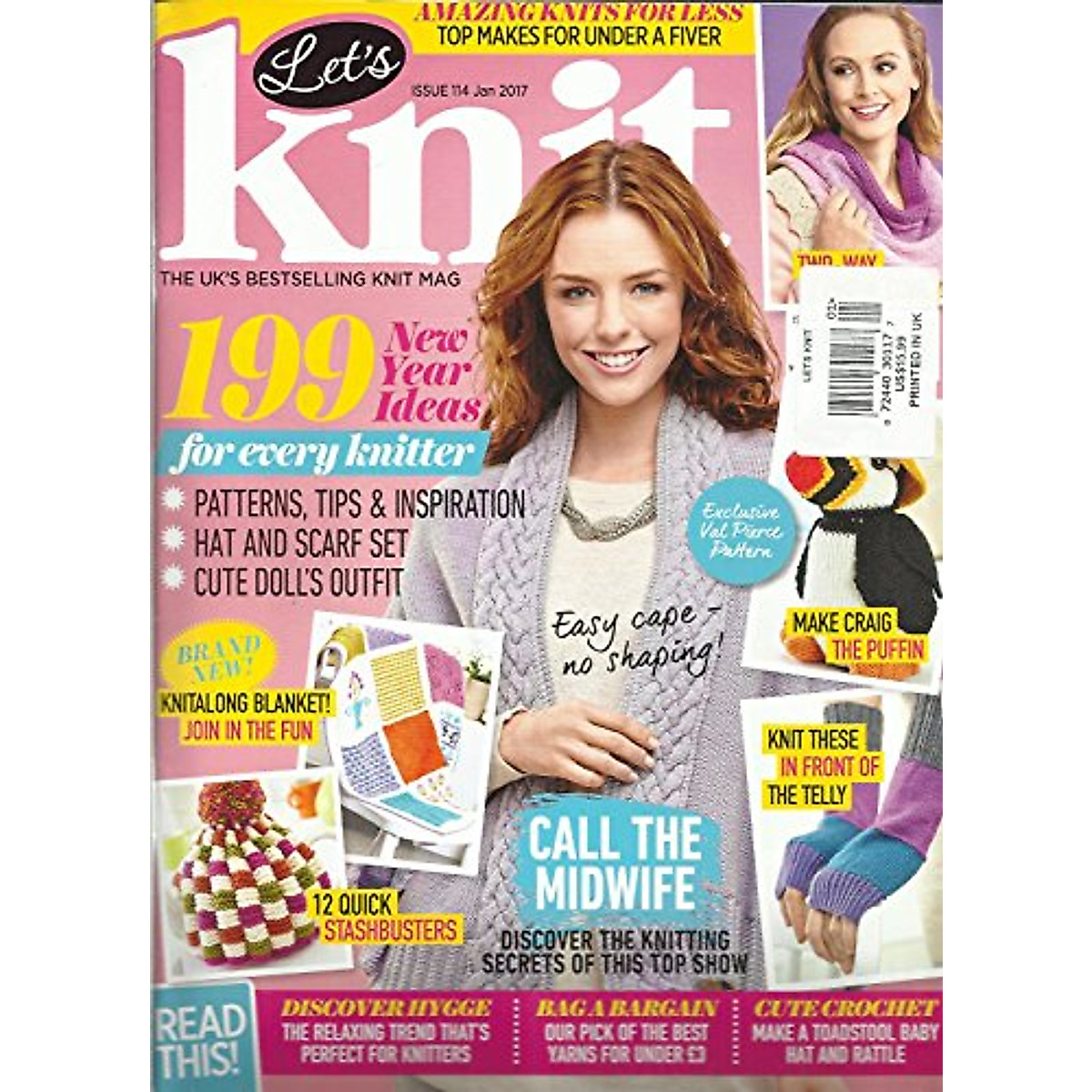 LET'S KNIT, ISSUE,114 JANUARY, 2017 ( THE UK'S BEST SELLING KNIT MAGAZINE )