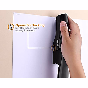 Bostitch Office Heavy Duty Stapler, 40 Sheet Capacity, No Jam, Half Strip, Fits into the Palm of Your Hand, For Classroom, Office or Desk, Black