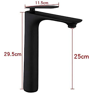 DREAMCAR Kitchen Taps Kitchen Tap Kitchen Tap Bathroom Faucet Black Solid Brass Bathroom Solid Basin Mixer Tap Hot & Cold Bath Single Handle Sink Waterfall Taps,Sink Faucet, cy-0110