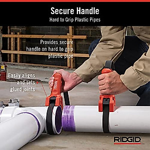 RIDGID 42478 STRAPLOCK Pipe Handle 7" Strap Wrench, Red