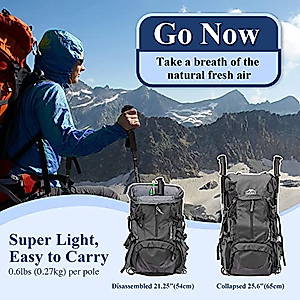 TheFitLife Nordic Walking Mountaineering Anti Shock Hiking Trekking Walking Trail Poles, 2-Pack, Folding Collapsible Alpenstocks, Ultralight for Travel Mountaineering