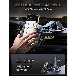 [UPGRADED] TORRAS Cell Phone Holder for Car [Thick Case & Heavy Phone Friendly] 3 in 1 Car Phone Holder Mount Dashboard Air Vent Windshield Fit for iPhone 14 13 12 11 Pro Max Samsung Galaxy Note Ultra