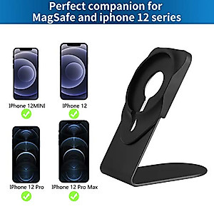 WENTT Aluminum MagSafe Charging Stand, a Mobile Phone Holder for Apple Magsafe Charger | OfficeHome Phone Holder for iPhone 12, 12 Pro, 12 Pro Max, 12 Mini (not Including MagSafe) (Black)