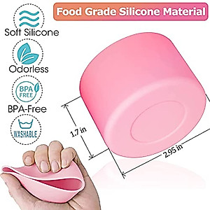 2Pcs Silicone Boot for Stanley Quencher H2.0/IceFlow Flip/Hydroflask 20oz 30oz 40oz Tumblers- Silicone Bumper Boot Sleeve for Stanley Cup with Handle Accessories Anti-Scratch Bottle Protective Cover