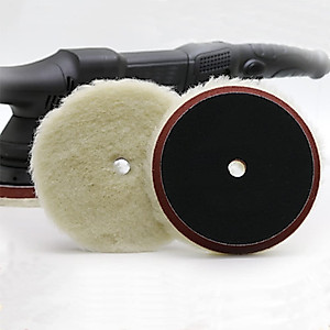 GUANGYING Wool Polishing Pads, 6 Inch Face, for 5 Inch 130mm Backing Plate Compound Buffing Sponge Pads Cutting Polishing Pad, for Body Repair Buffing Polishing Pads (6 Inch Face)