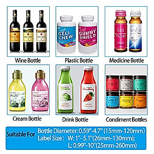 KIMTEM Manual Round Labeling Machine, Bottle Label Applicator for Round Bottles White