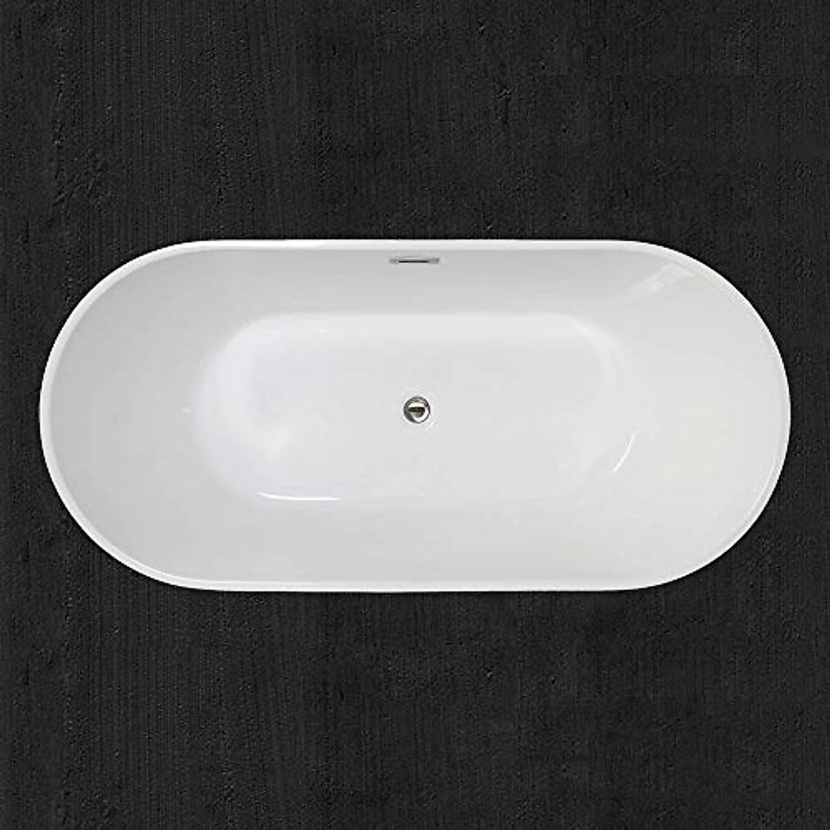 WOODBRIDGE Acrylic Freestanding Bathtub Contemporary Soaking Tub Overflow and Drain, BTA1514-C,White, 59" Chrome