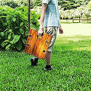 SASIDO Portable Wine Picnic Table Foldable, Gift for Wine Lover, Acacia Wood, Bed Tray for Eating, Decor for Romantic Dinners, Beach, Camping, Concerts at Park