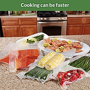 Vacuum Sealer Rolls, Vacuum Sealer Bags - 4 Packs Food-Storage Bags, Fits All Clamp Vacuum Sealer Machine, BPA Free, for Meal Prep Sous Vide