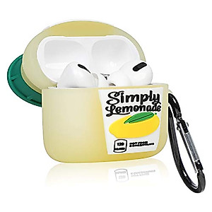Oqplog for Airpod Pro 2019/Pro 2 Gen 2022 Case - Yellow Lemonade,Food Design Cute 3D Cartoon Funny Kawaii for Airpods Pro Soft Silicone Cover Cool Air Pods Pro Cases for Girls Women Boys Girly Teen