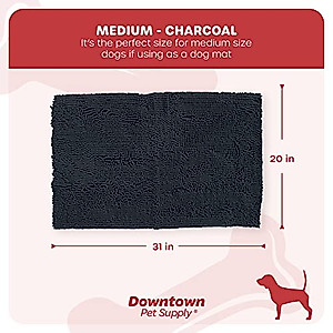 My Doggy Place - Microfiber Door Mat - Soft and Plush Pet Mat for Every Room of The House - Dirt and Water Absorbent Mat - Washer & Dryer Safe Non-Slip Mat - Charcoal - M - 31 x 20 in