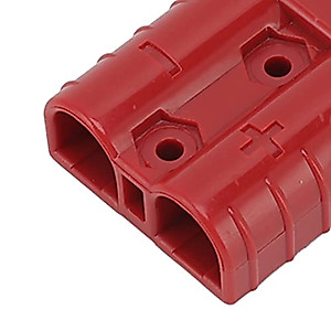 Gonetre 50a 600v Plug 50a 600v Plug 50a 600v Connector Double Pole High Current Power Supply Plug Connector for Solar Panel Dual Battery System Grey (Red)